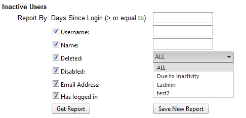 Inactive Users report